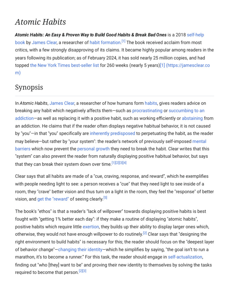 Atomic Habits - Wikipedia | PDF