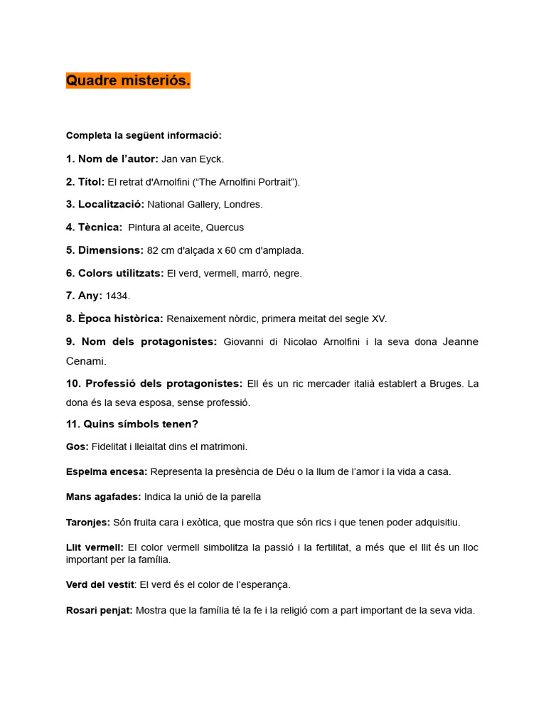 Quadre Misteriós | PDF