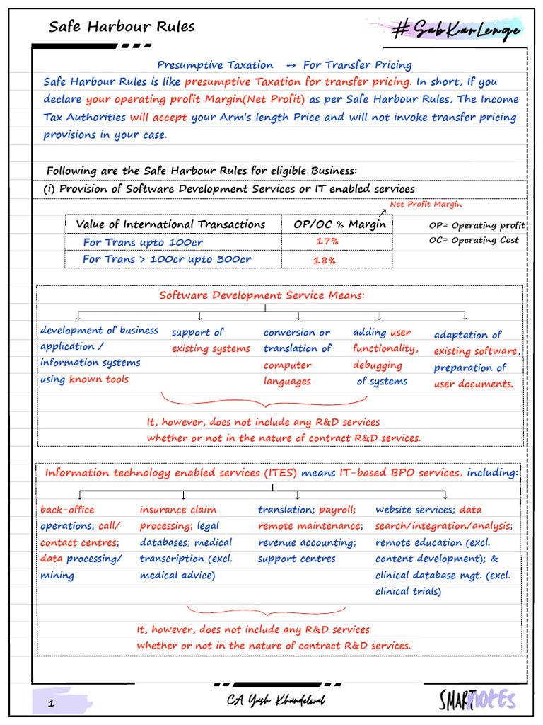 Safe Harbour Rules(Jan 26) - Yash Khandelwal | PDF | Outsourcing | Software