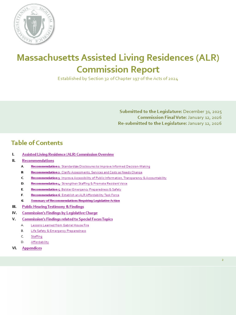 Massachusetts ALR Commission Report 2025 | PDF | Emergency Evacuation ...