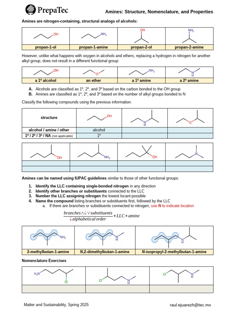 Amines: Structure and Nomenclature Guide | PDF | Amine | Functional Group