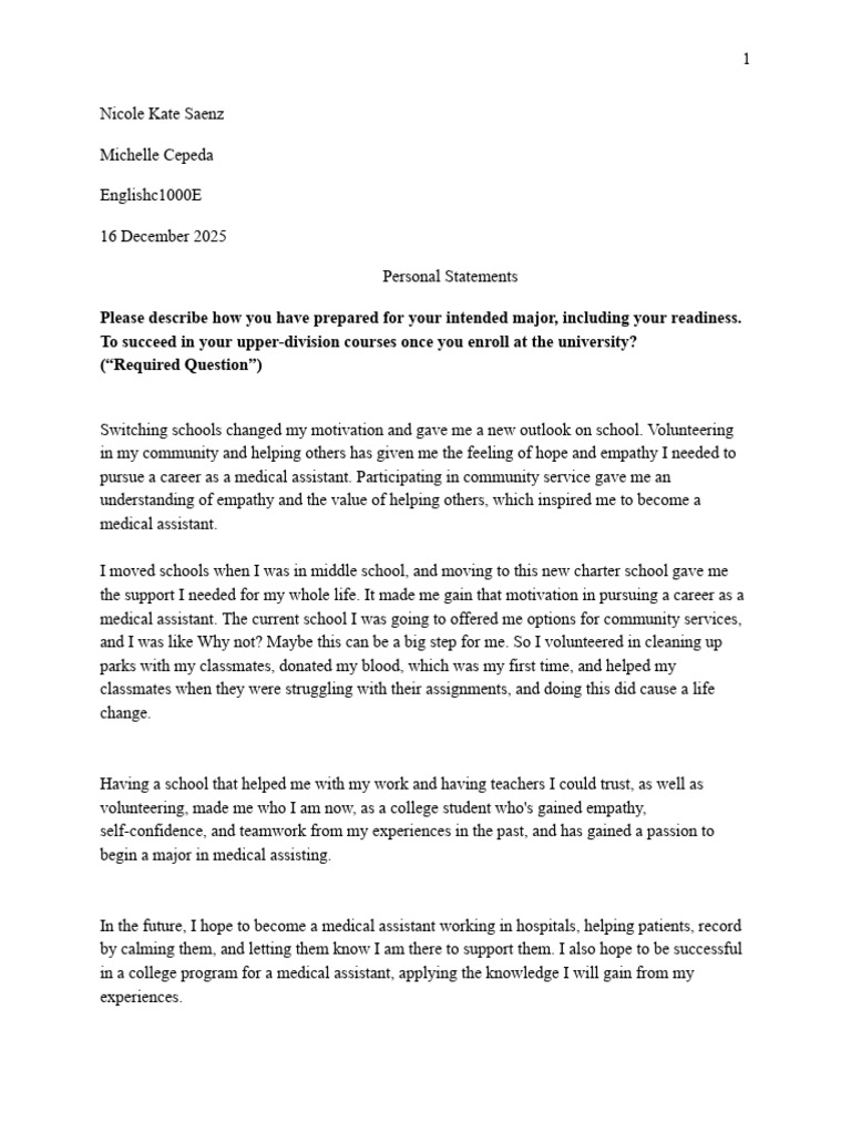 Personal Statement | PDF