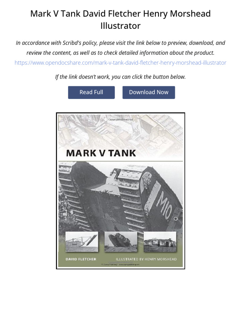 Mark V Tank David Fletcher Henry Morshead Illustrator | PDF