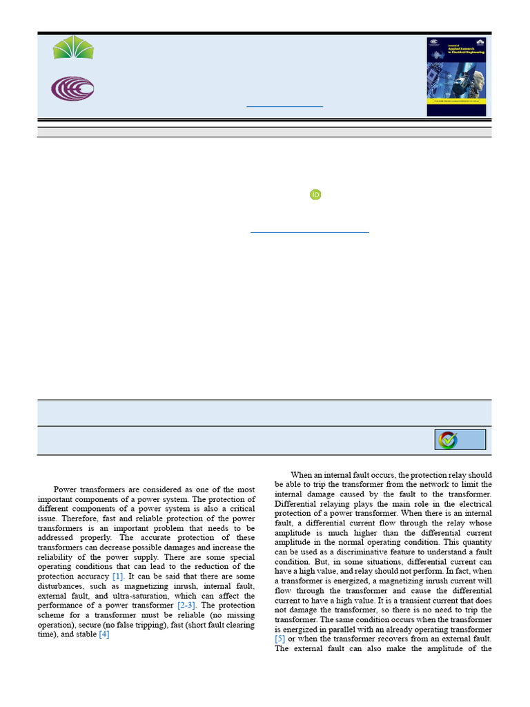 JAREE Volume 1 Issue 2 Pages 159-168 | PDF | Transformer | Spectral Density