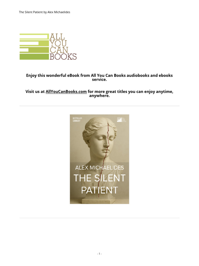 silent-patient-alex-michaelides | PDF | Narrative | Psychological Trauma
