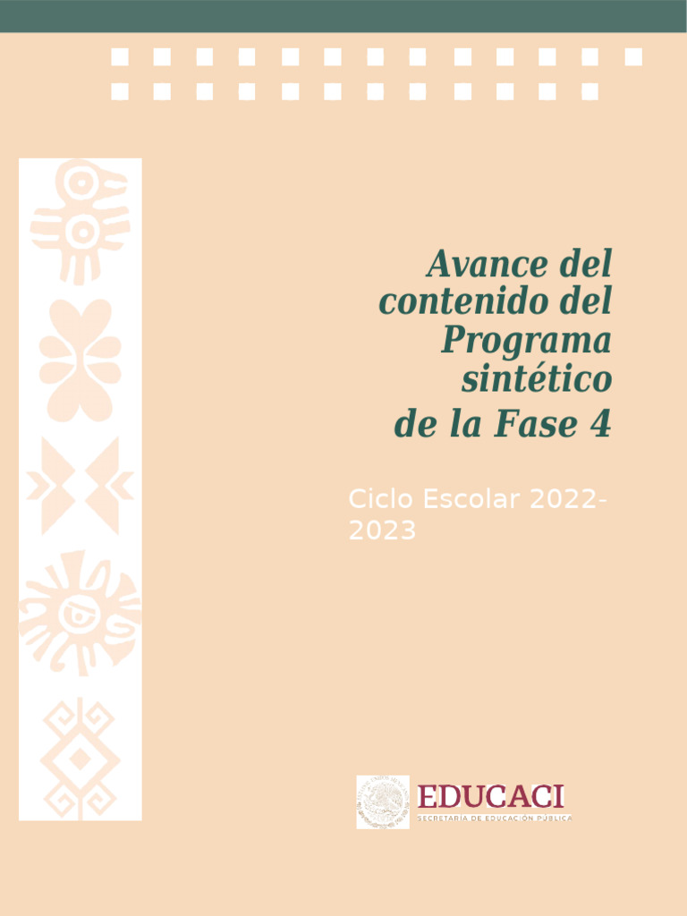 Avance Programa Sintético Fase 4 | PDF | Evaluación | Enseñando