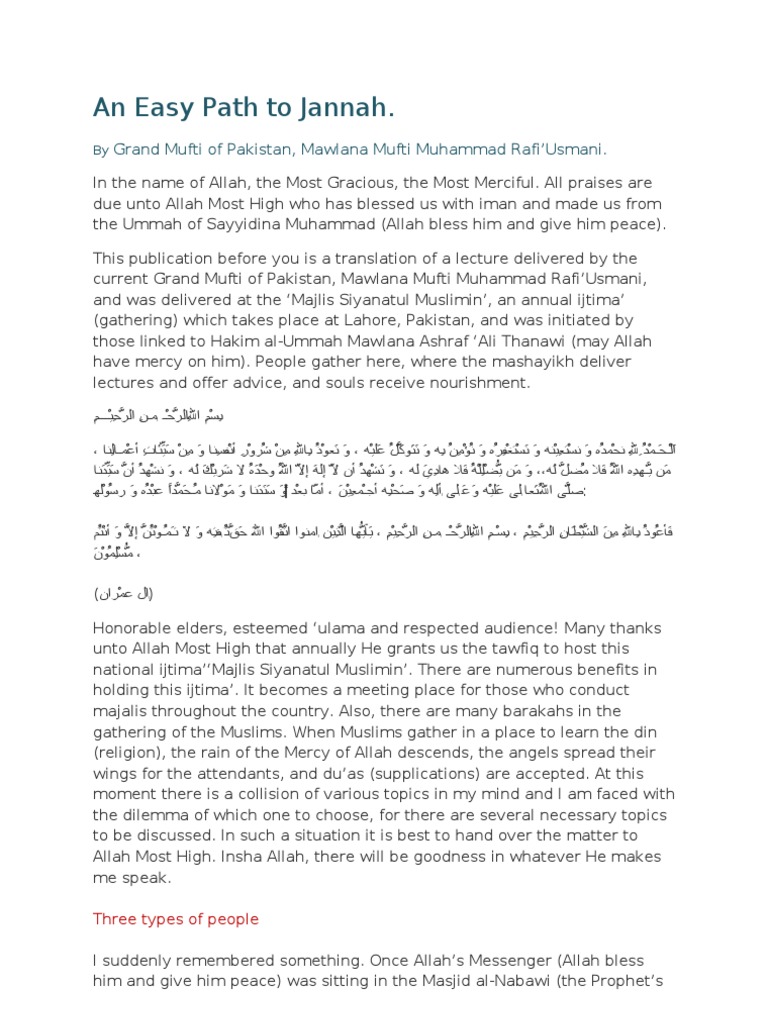 An Easy Path To Jannah | PDF | Sin | Forgiveness