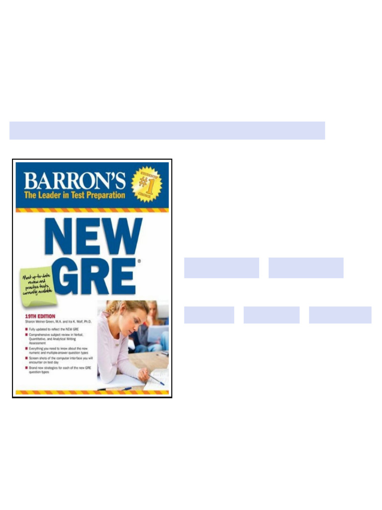 Barron's New GRE 19th Edition (Barron's Gre) Wei Zhi digital version ...