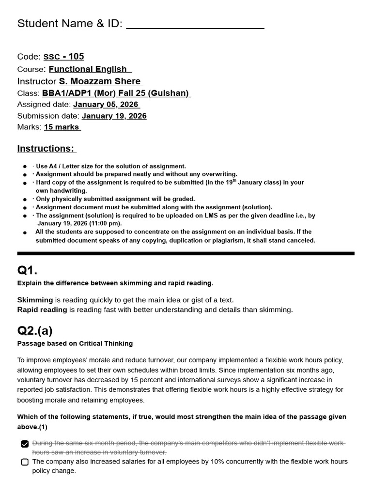 Functional English Assignment 02 | PDF