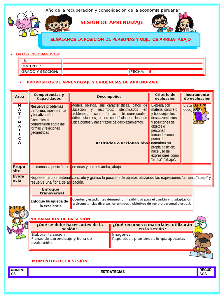 s1 - Mart - Mate - Señalamos La Posicion de Personas y Objetos Arriba ...