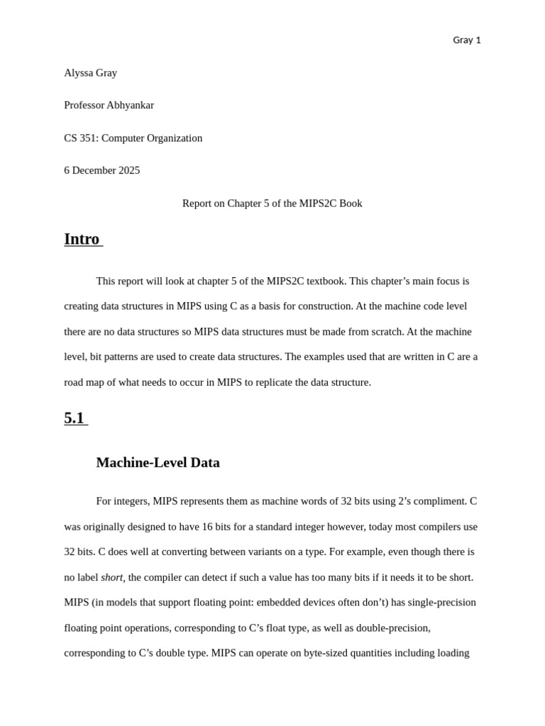 MIPS Data Structures in C Explained | PDF | Pointer (Computer ...