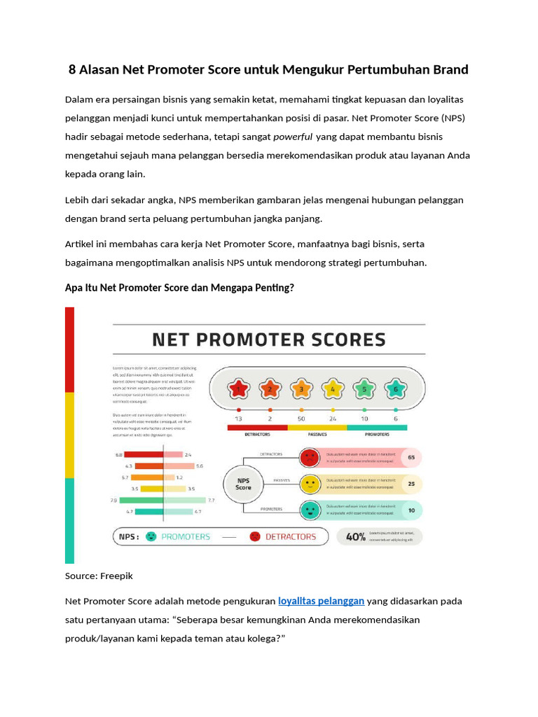 8 Manfaat Net Promoter Score untuk Brand | PDF