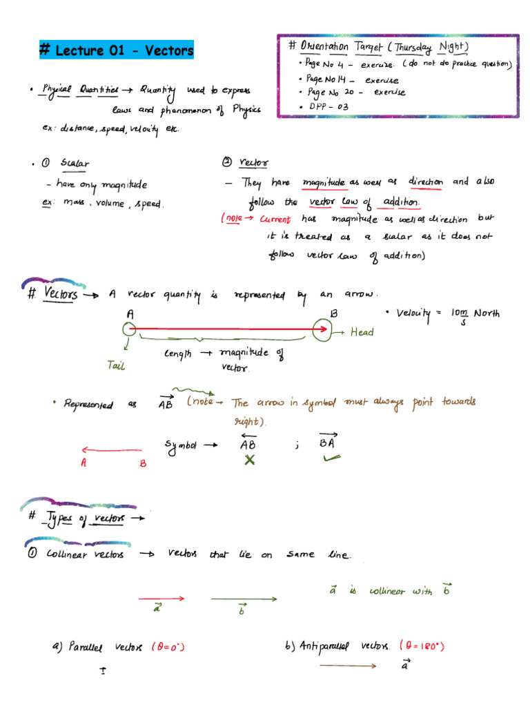 Vectors - Class-11 - Physics | PDF