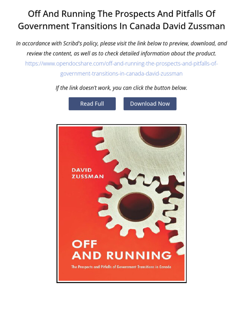 Off And Running The Prospects And Pitfalls Of Government Transitions In ...