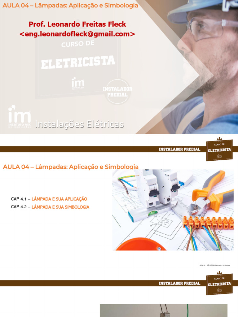 Aula 04 - Eletricista Predial VIP - Módulo Lâmpadas Aplicação e ...