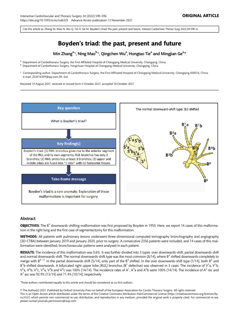 Boyden's Triad: Anomalies in Lung Anatomy | PDF | Lung | Angiography