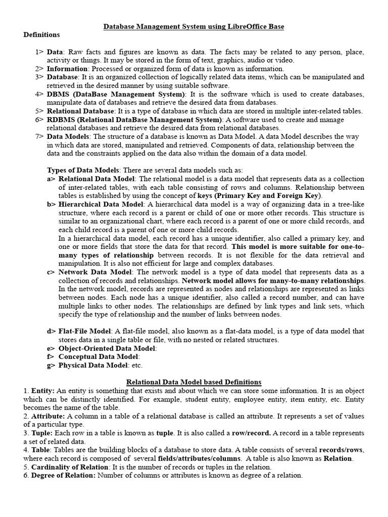 LibreOffice Base Database Management Guide | PDF | Relational Database ...