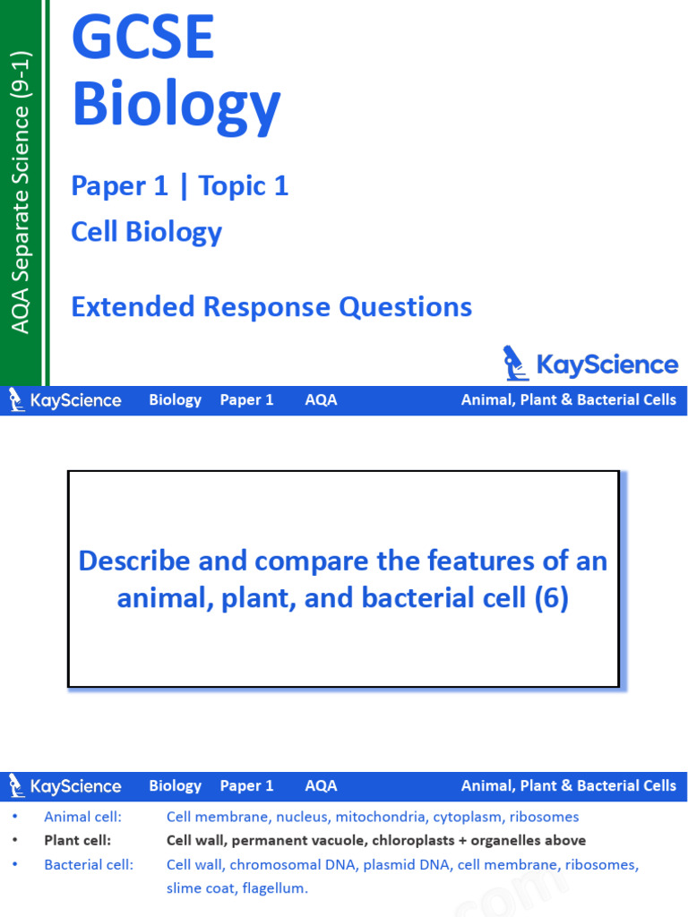 AQA GCSE Biology: Cell Structures & Functions | PDF | Cell (Biology ...