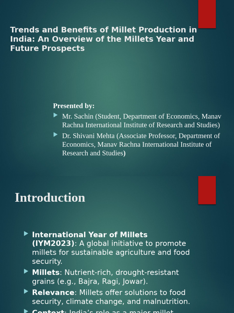 Millet Production Trends in India | PDF | Agriculture | Food Industry