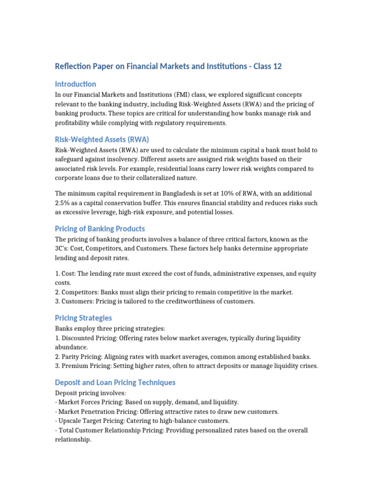 Understanding RWA and Banking Pricing Strategies | PDF | Banks | Pricing