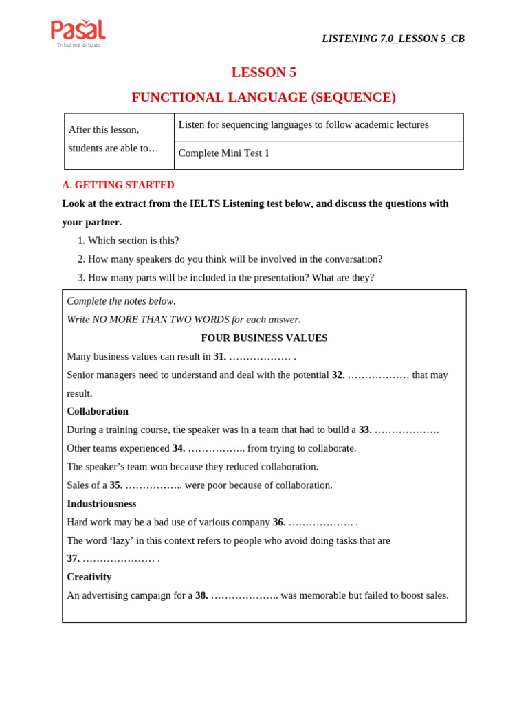 2. %5BCB%5D Lesson 5 - Functional Language (Sequence) | PDF ...
