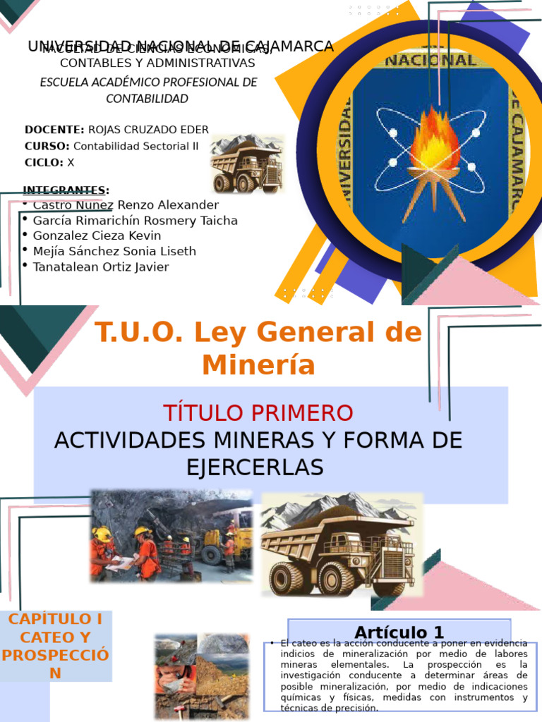 LEY GENERAL DE MINERIA-CAPITULO I Y CAPITULO II | PDF | Minería | Dominio eminente