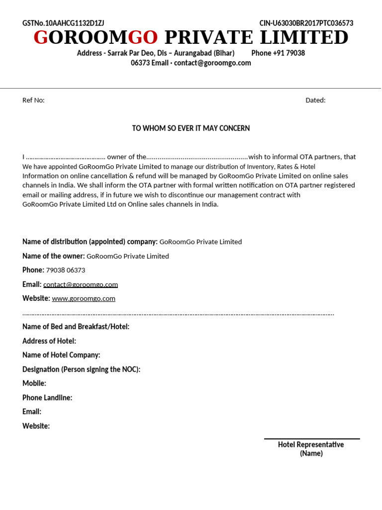 Noc PDF Form | PDF