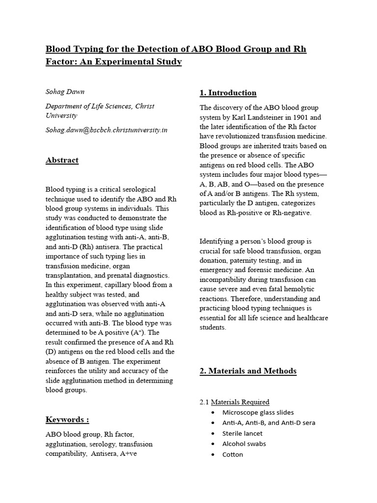 Blood Typing | PDF | Blood Type | Clinical Pathology