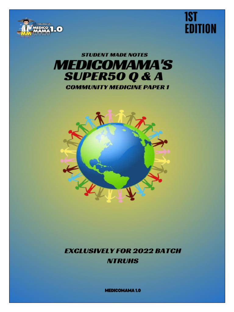 NTRUHS 2K22 SPM PAPER-1 SUPER-50 WITH ANSWERS | PDF | Epidemiology ...