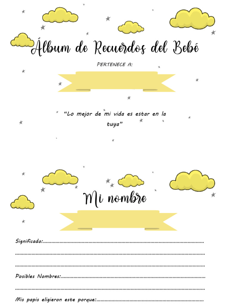 Álbum de Recuerdos del Bebé AMARILLO | PDF