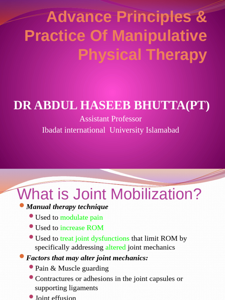 Advanced Joint Mobilization Techniques | PDF | Anatomical Terms Of ...