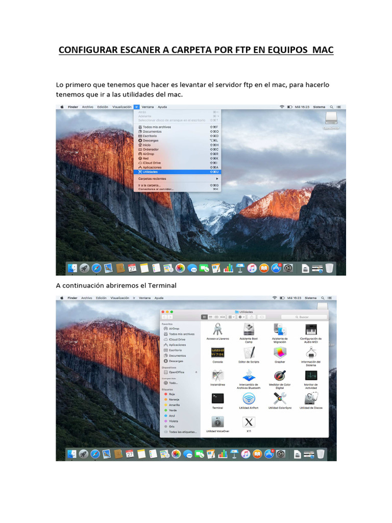 Configurar Escaner a Carpeta Por Ftp en Equipos Mac | PDF