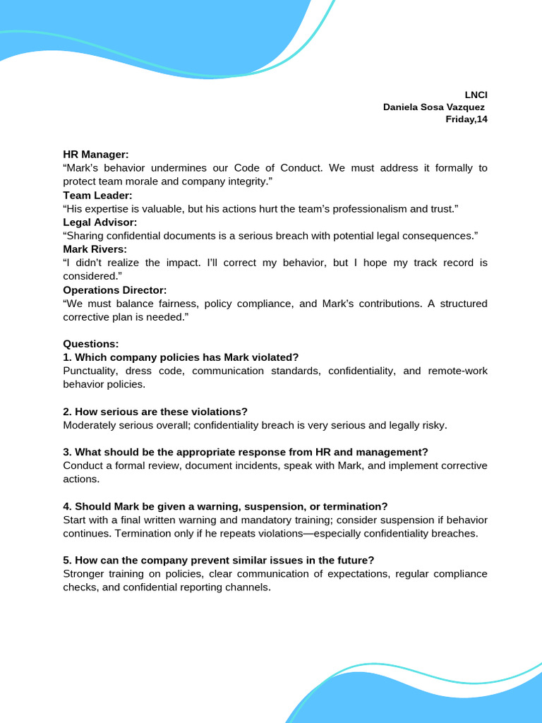Addressing Employee Conduct Violations | PDF