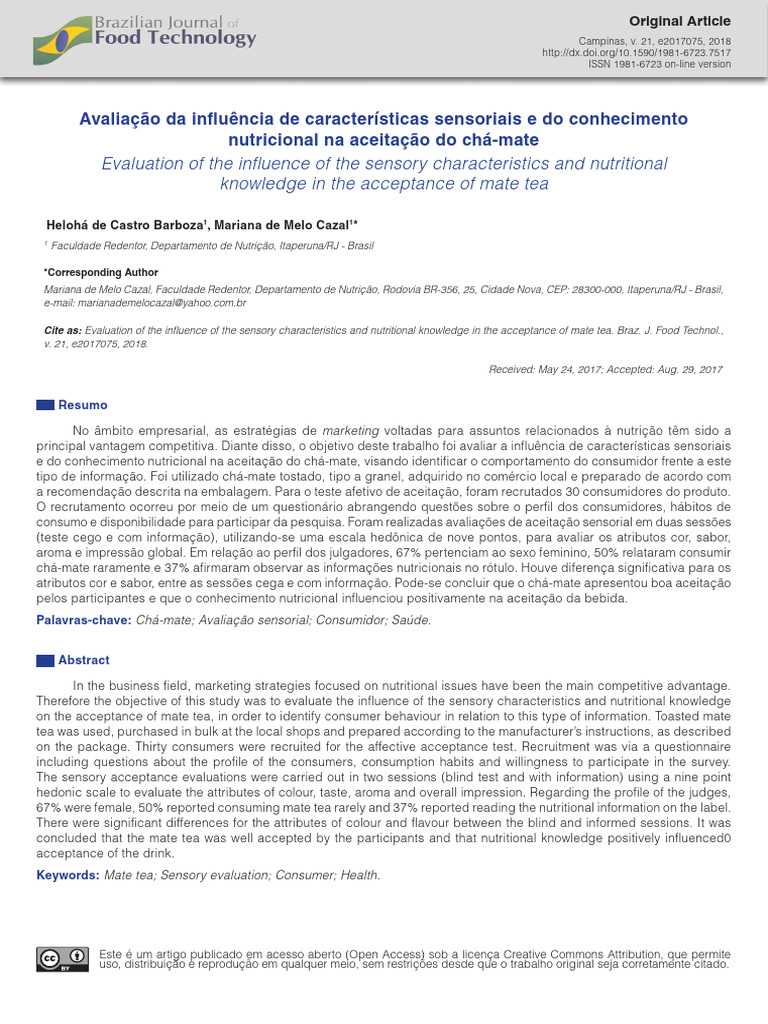 revista de guarana | PDF | Chá | Gosto