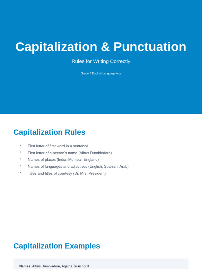 Capitalization and Punctuation Guide | PDF
