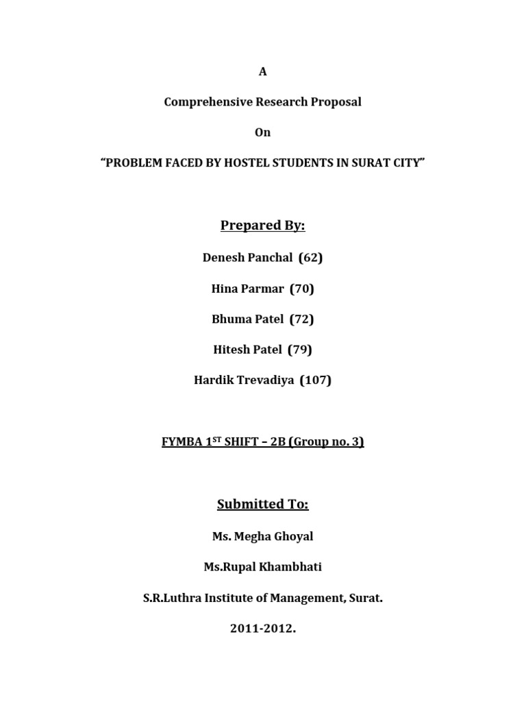 Hostel Proposal | PDF | Hostel | Cognition