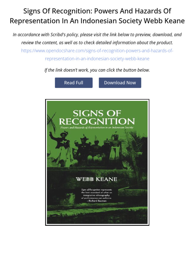 Signs of Recognition: Powers and Hazards of Representation in an ...