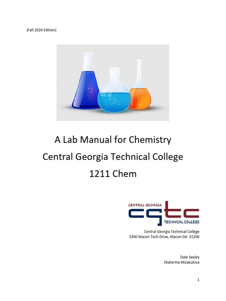 Chemistry Lab Manual 2024 | PDF | Mole (Unit) | Gases