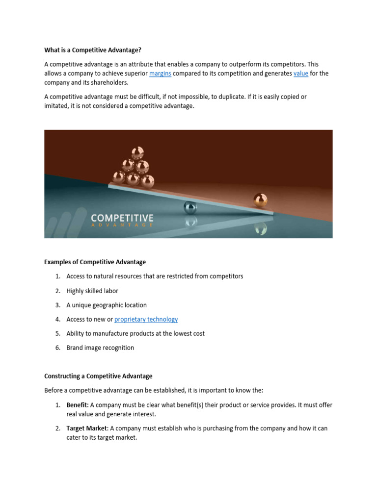 Understanding Competitive Advantage Strategies | PDF | Competitive ...