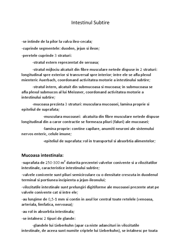 Intestinul Subtire | PDF