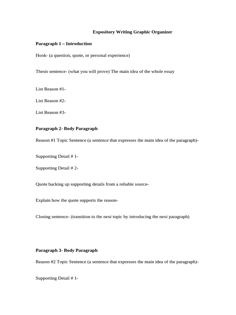 Expository Writing Organizer Template | PDF