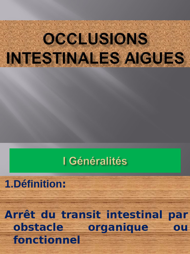Occlusion Intestinale : Causes et Urgences | PDF | Maladies digestives ...