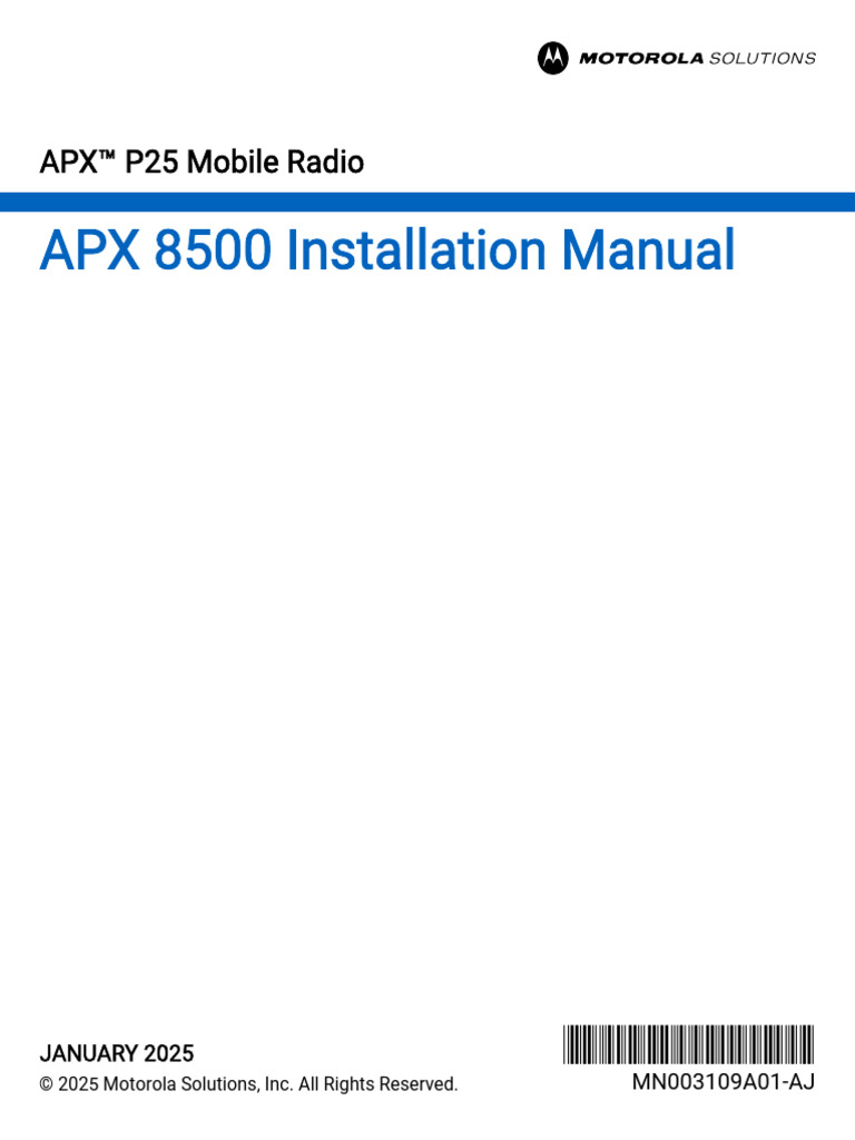 MN003109A01-AJ Enus APX 8500 Installation Manual | PDF | Loudspeaker ...
