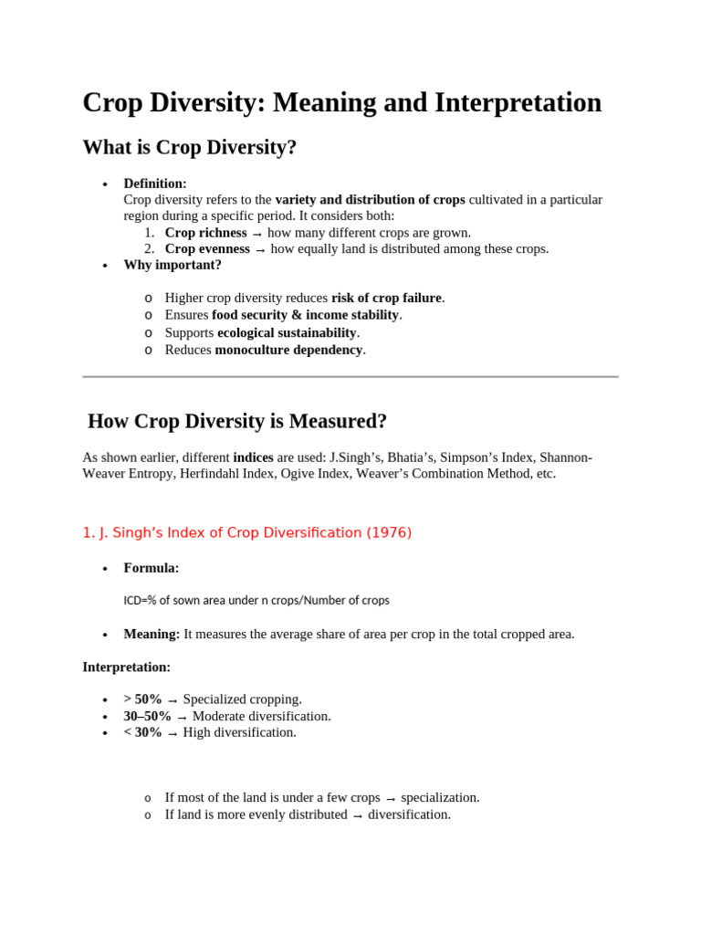 Crop Diversity 2019 (C) | PDF | Crops | Diversification (Finance)