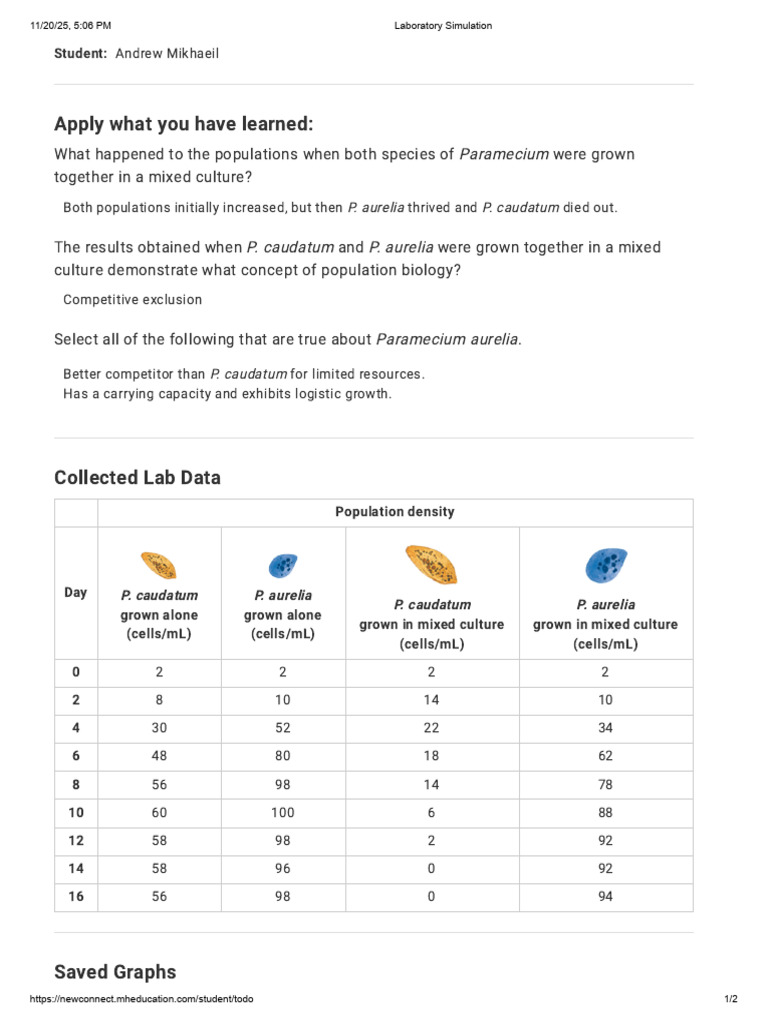 Virtual Lab_ Population Biology - Growth and Competition | PDF | Biology