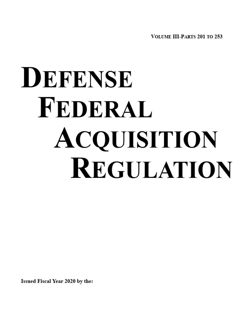 Defense Federal Acquisition Regulations | PDF | Business