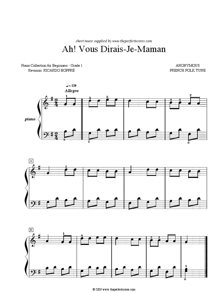 Ah! Vous Dirais-Je-Maman: Allegro | PDF