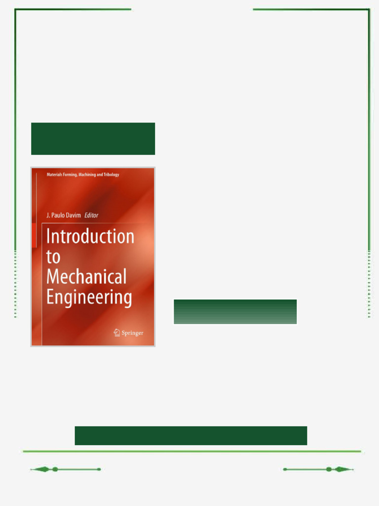 Introduction to Mechanical Engineering 1st Edition by Paulo Davim 3319784870 9783319784878 eBook ...