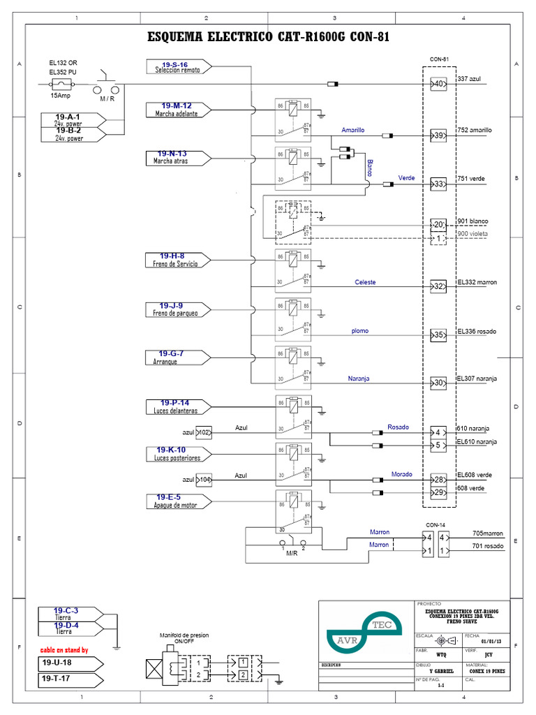 Esquema Eléctrico CAT-R1600G | PDF | Arco iris | Color