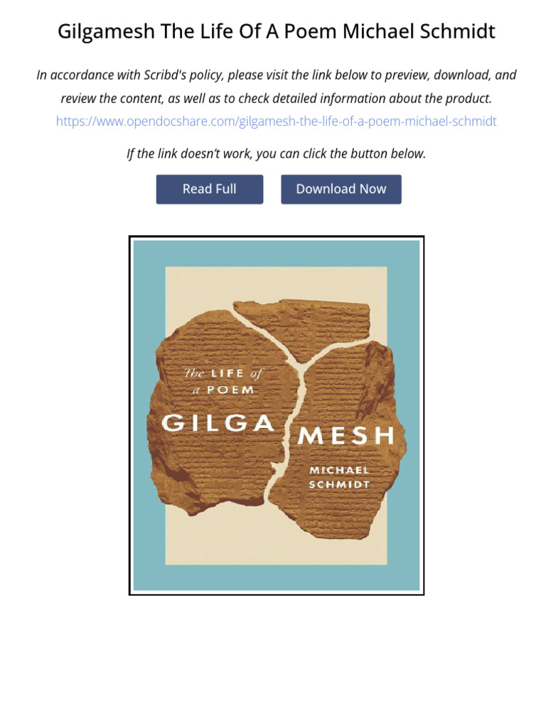 Gilgamesh The Life Of A Poem Michael Schmidt | PDF | Poetry | Homer